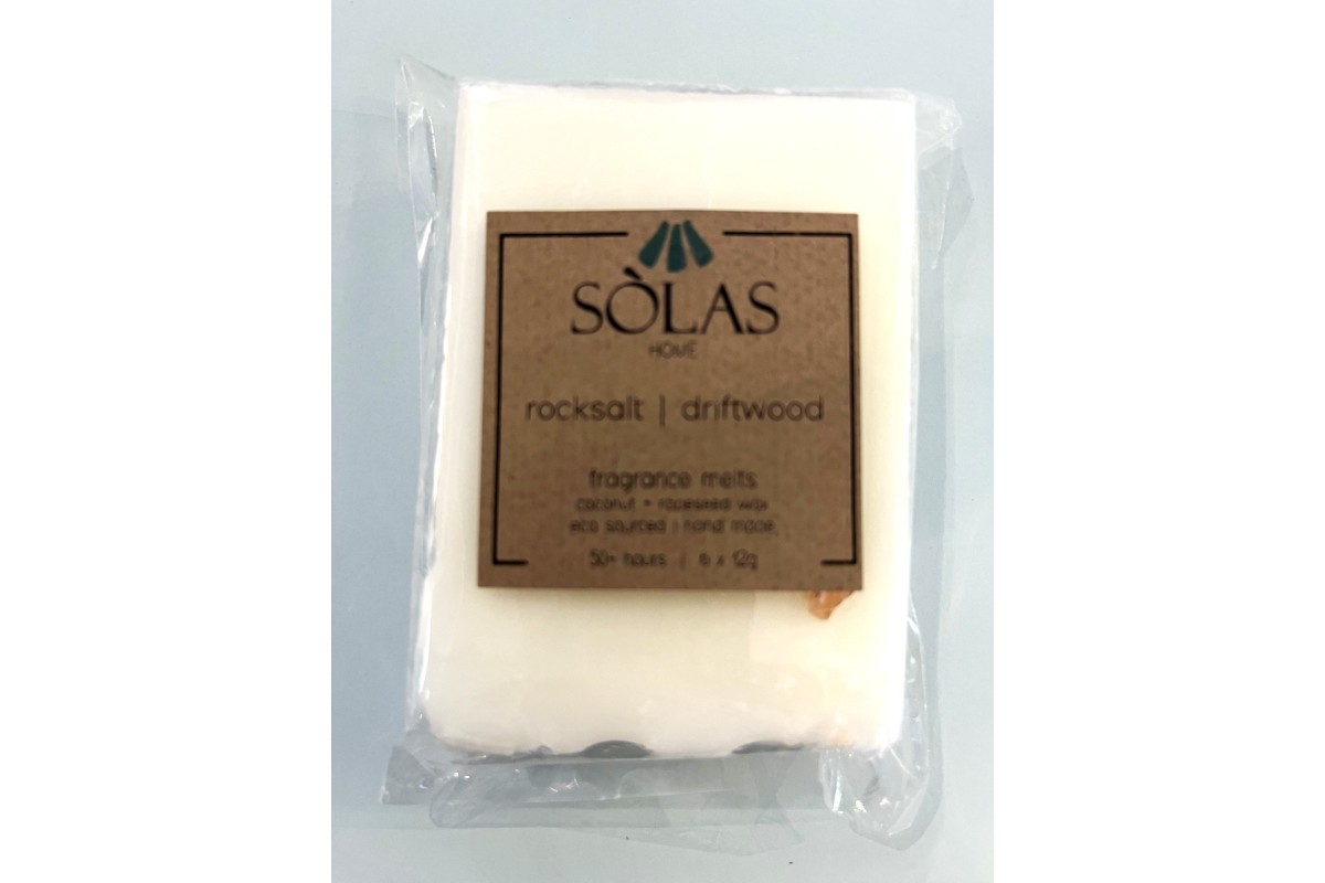 Solas Home Wax Melts Rocksalt, Driftwood - Visit Warwick